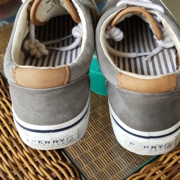 Sperry | Shoes | Sperry Gray Leather Trim Deck Shoes | Poshmark